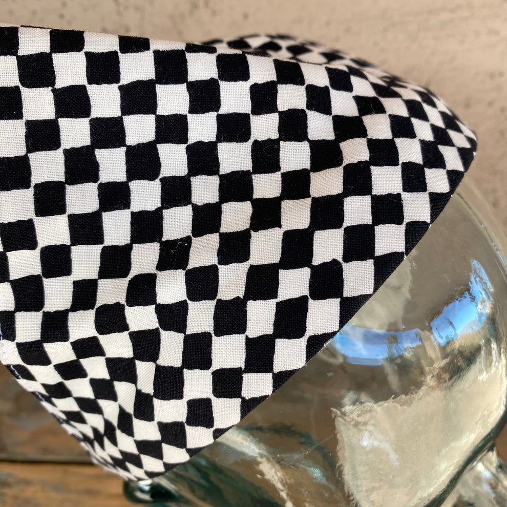 Black and White Checkerboard Printed Head Scarf Headband – Shirk Designs